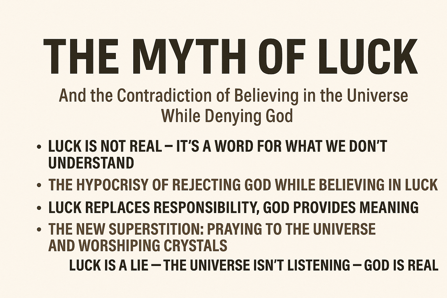 The Myth of Luck — And the Contradiction of Believing in the Universe ...